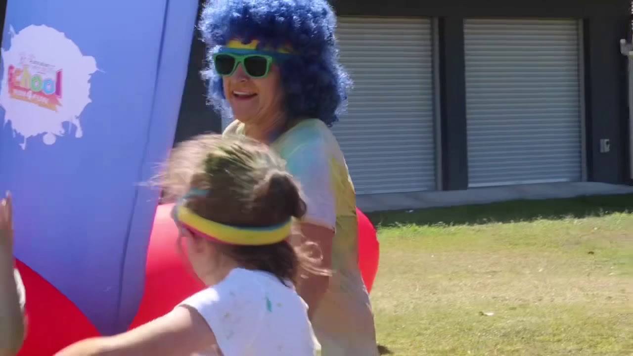 Wynnum state school colour fun run 2018 - YouTube