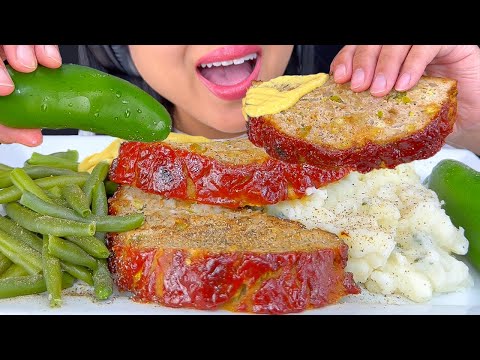 ASMR MEATLOAF WITH A SPICY CRUNCHY JALAPENO (EATING SOUNDS) MUKBANG | ASMR Phan