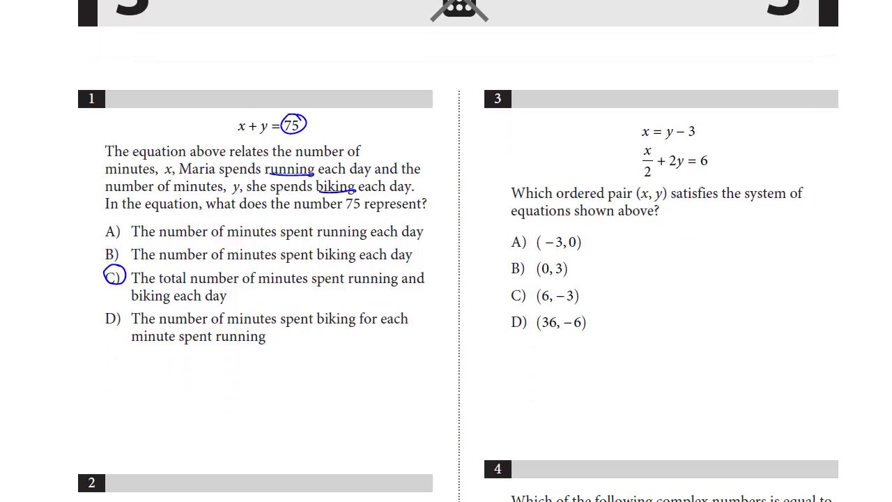 SAT Test 7, Section 3, 1-4 - YouTube