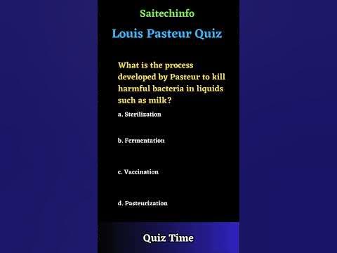 Louis Pasteur Quiz #saitechinfo #biology #quiz - YouTube