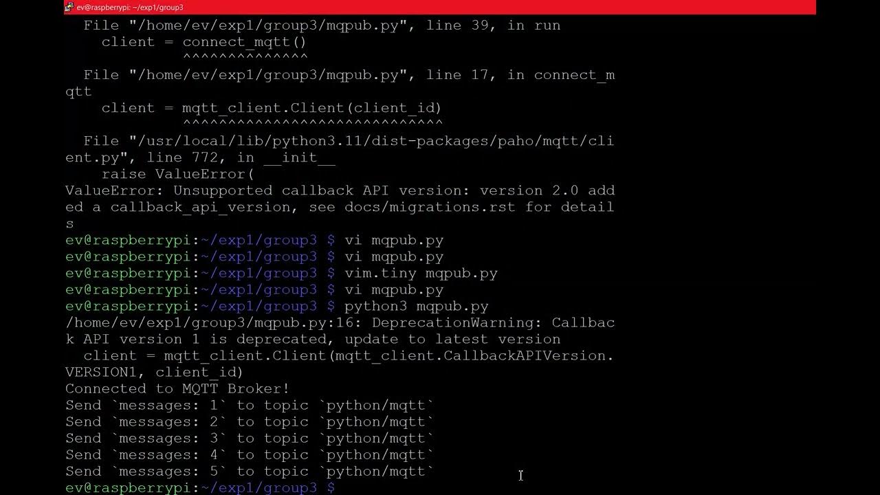 Resolve Paho MQTT 'Unsupported callback API version' error - YouTube