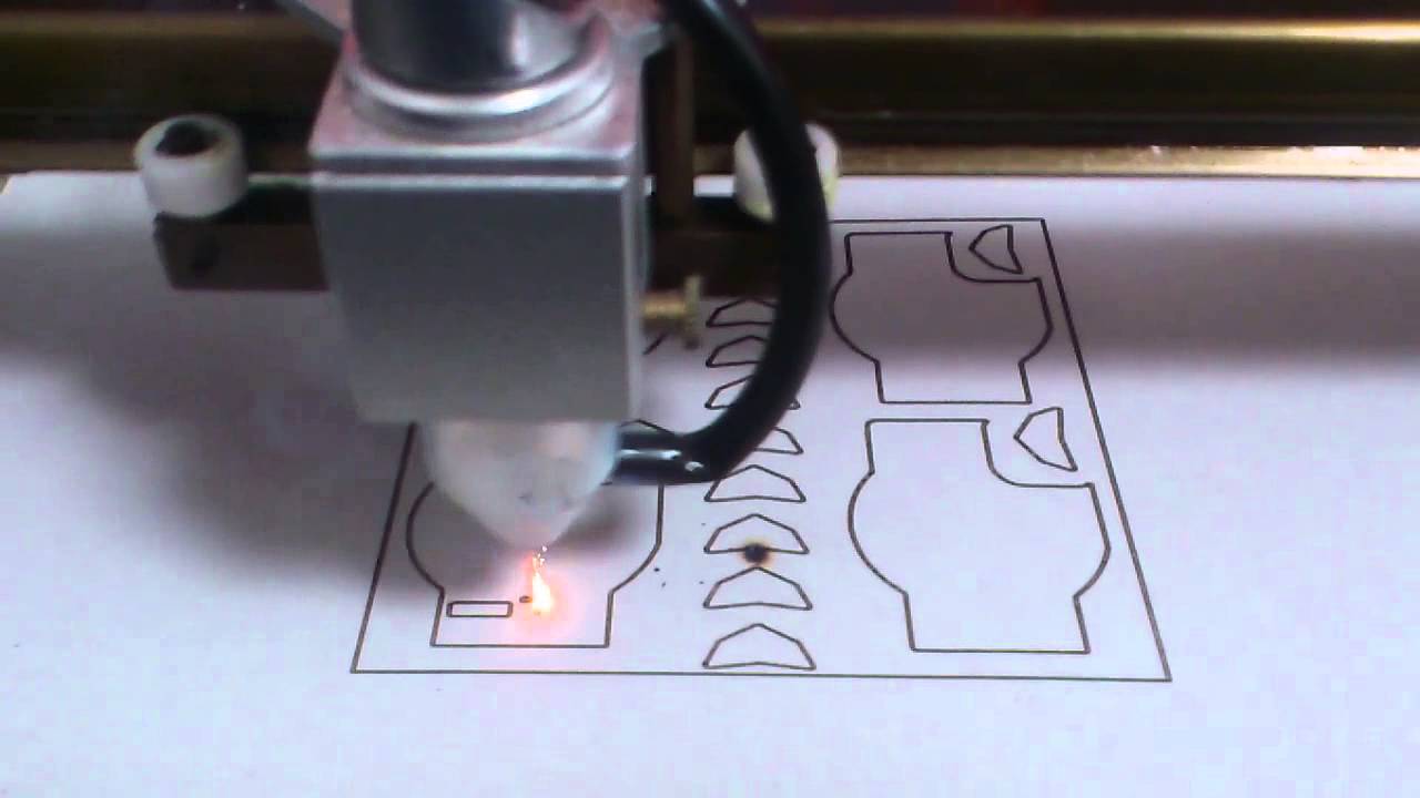 40W LASER mach3 controle - YouTube