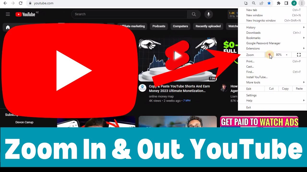 How to Zoom In and Out on YouTube with Chrome - YouTube