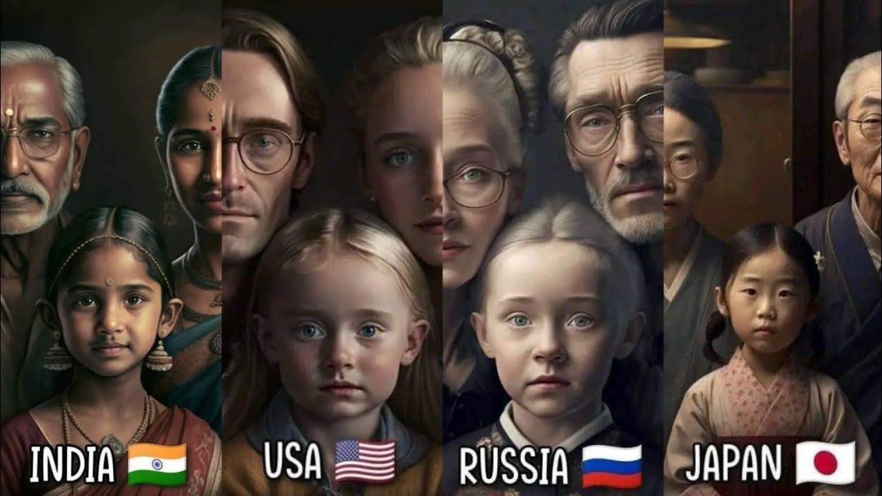 People from different countries in AI version.. #trending#youtube#ai ...