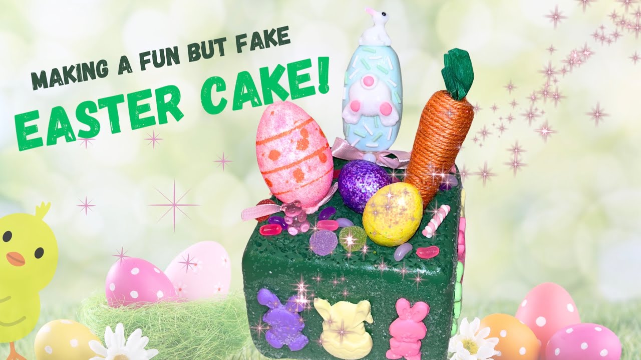 Easter Crafting Cake Tutorial Springtime Fake DIY Cake - YouTube