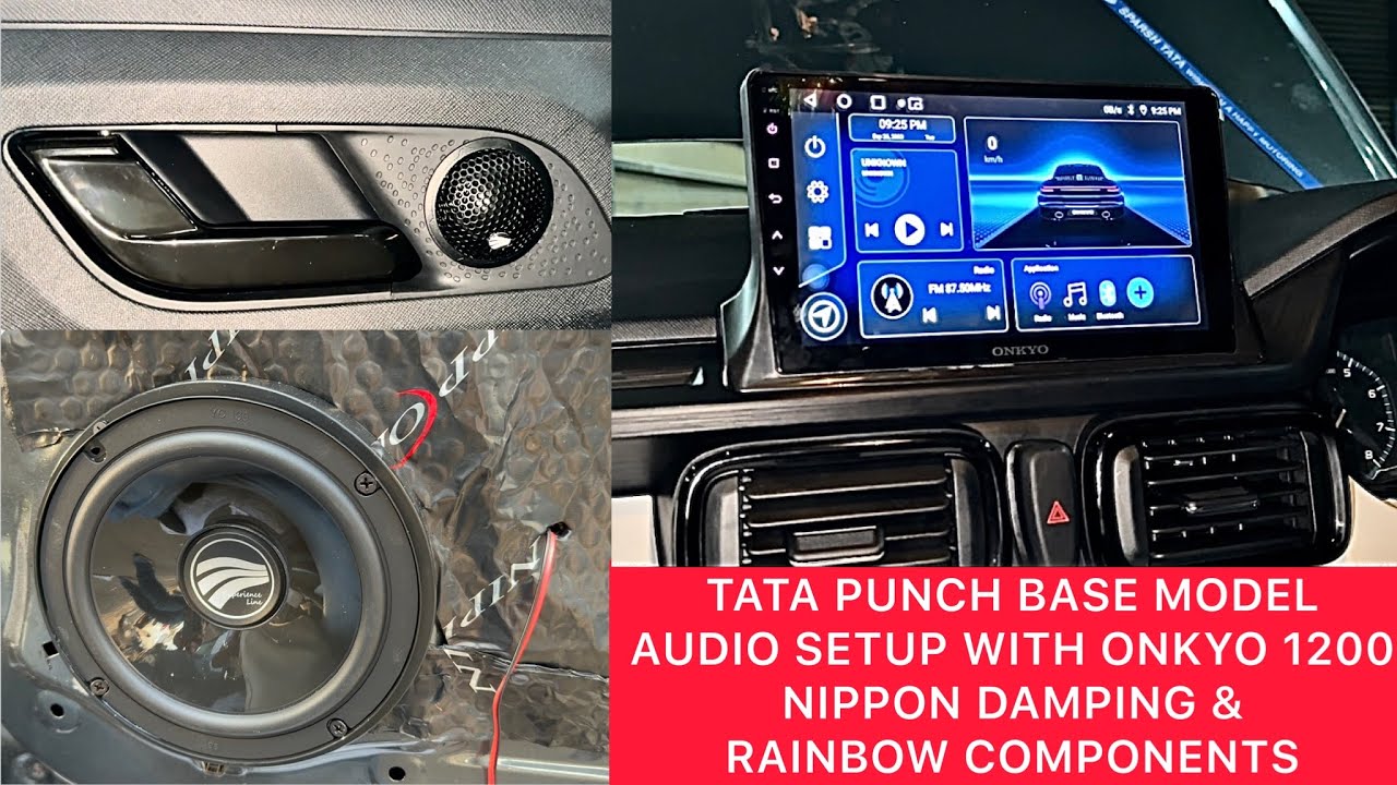 Tata punch base model accessories with audio setup Onkyo X-QD1200 with ...