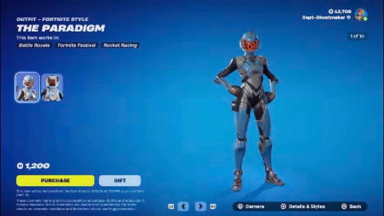 Fortnite item shop The Paradigm skin is back + new outlaw emote! - YouTube