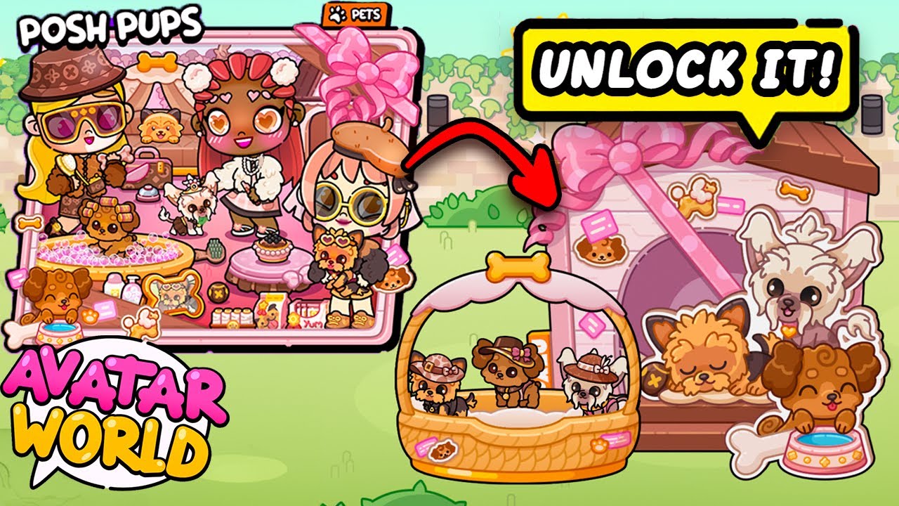 NEW UPDATE! PUSH PUPS 😻 NEW ITEMS FOR PETS | PAZU AVATAR WORLD GAME ...