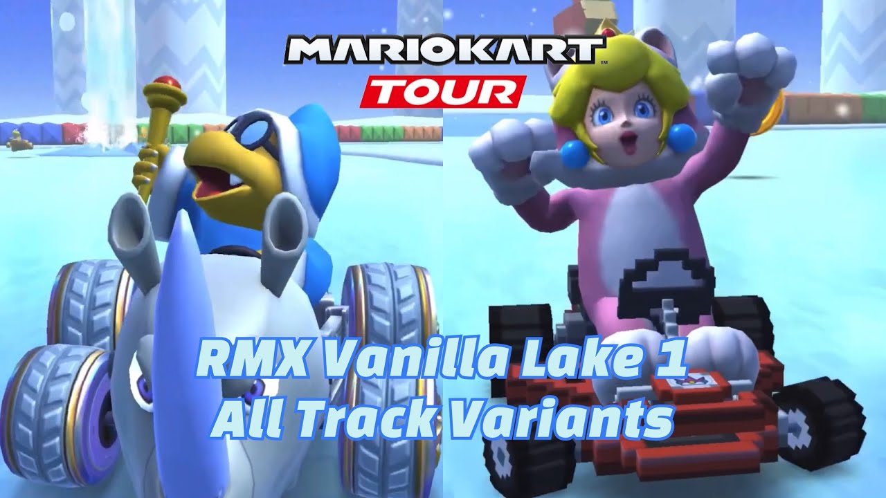 Mario Kart Tour: RMX (SNES) Vanilla Lake 1 (All Track Variants) - YouTube