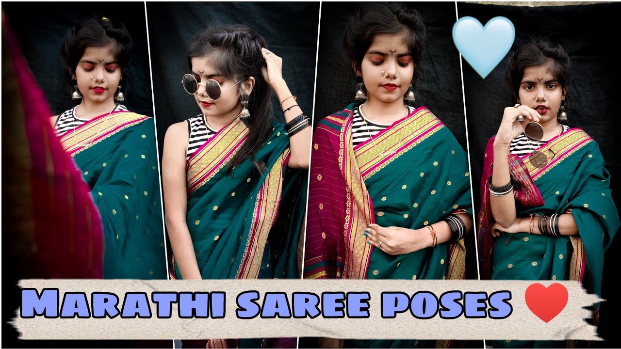 Marathi saree poses♥️/Saree poses 🙈/traditional poses/girls pose in ...