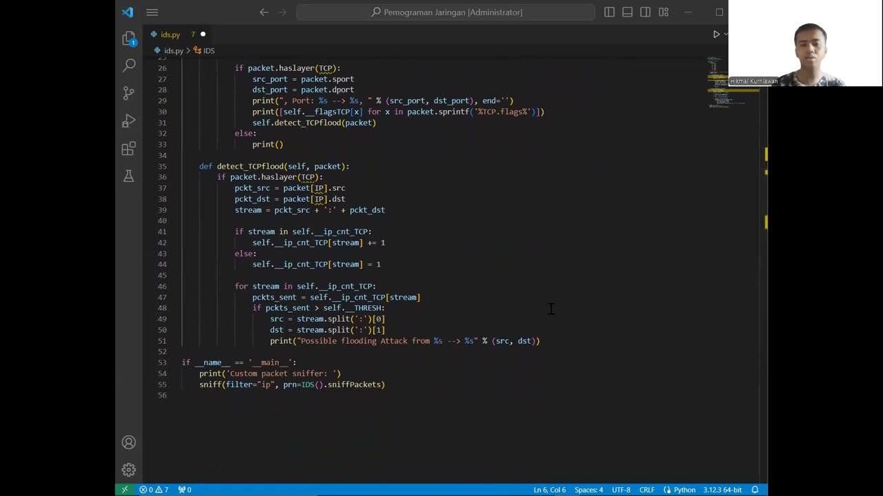 Monitoring Serangan menggunakan Program IDS | Python - YouTube