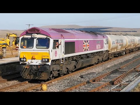 66734 on The Settle and Carlisle, Castle Cement Train, 11th April 2025 ...