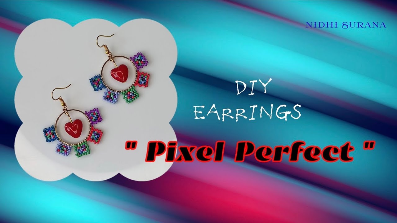 Pixel Perfect, Delica bead Hoop Earrings/Easy to make handmade Jewelry ...