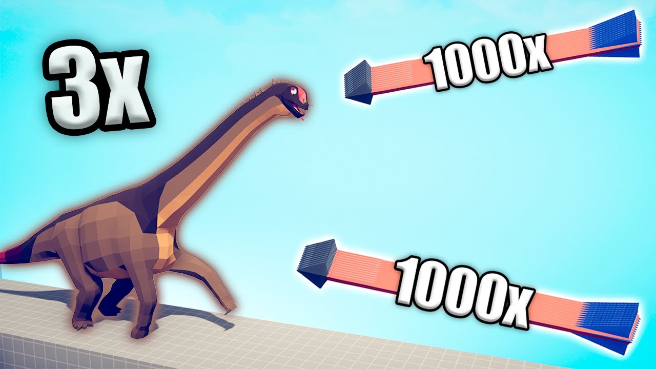 3x DINOSAUR vs 1000x OVERPOWERED UNITS - TABS | Totally Accurate Battle ...