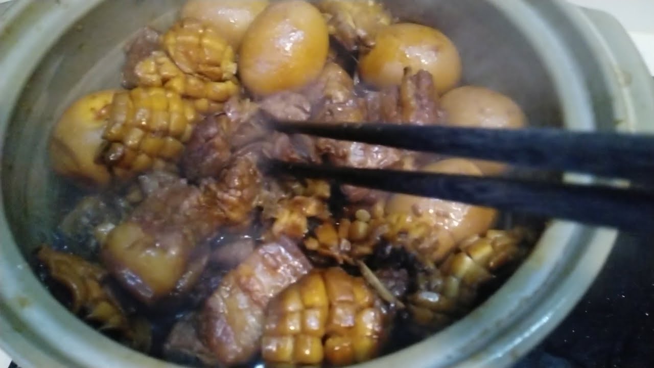 cooking HUMBA in Chinese style|| pork with fresh shells and boiled eggs ...