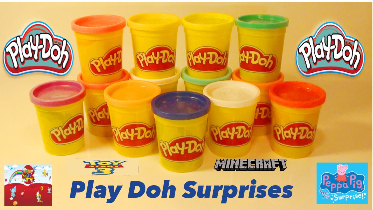 Play Doh SURPRISE EGGS TOYS Opening For Kids PEPPA PIG MINECRAFT TOY ...