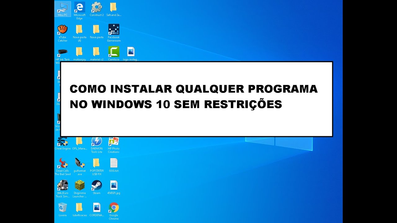 COMO RESOLVER PROBLEMA DE INSTALACAO DE PROGRAMAS NO WINDOWS 10 - YouTube
