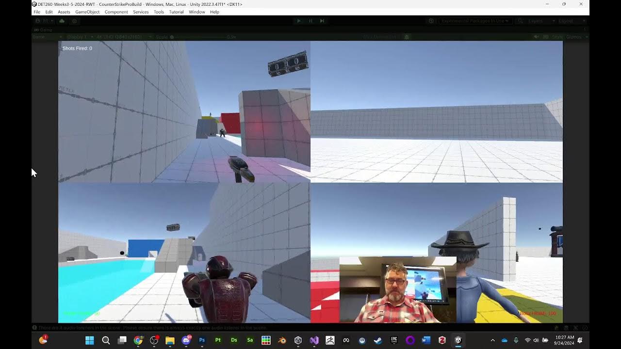 DET 260 - Game Engines - Blastin' With Cameras Pt. 1: 4-player split-screen in Unity - YouTube