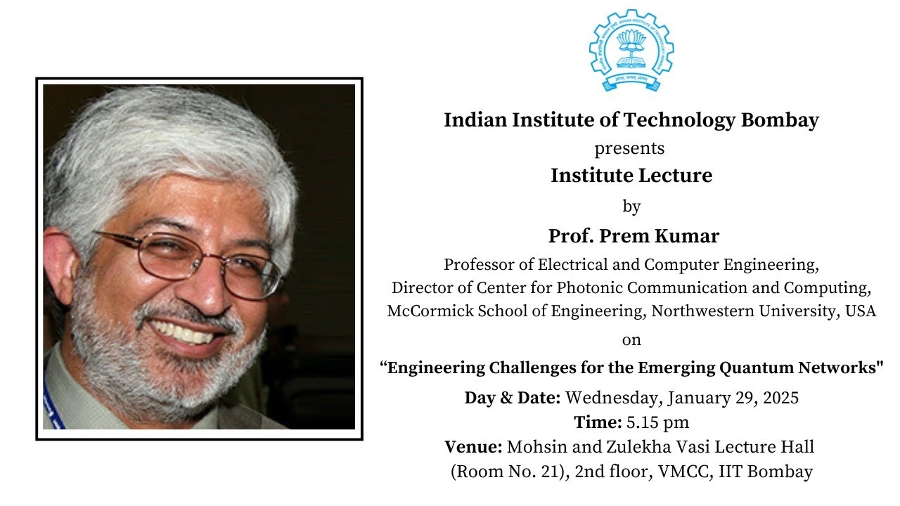 Institute Lecture by Prof. Prem Kumar - YouTube