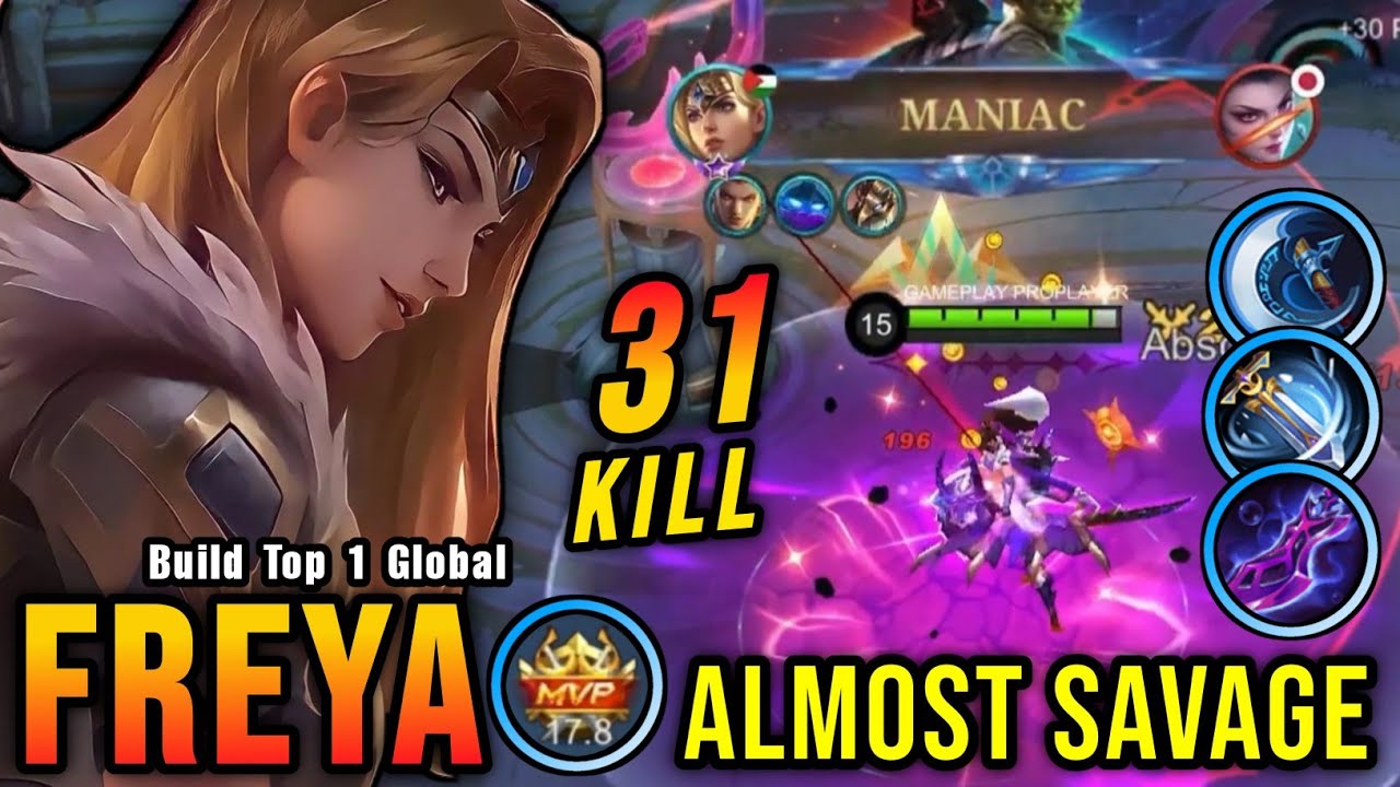 31 Kills!! MVP 17.8 Points Freya Almost SAVAGE!! - Build Top 1 Global ...