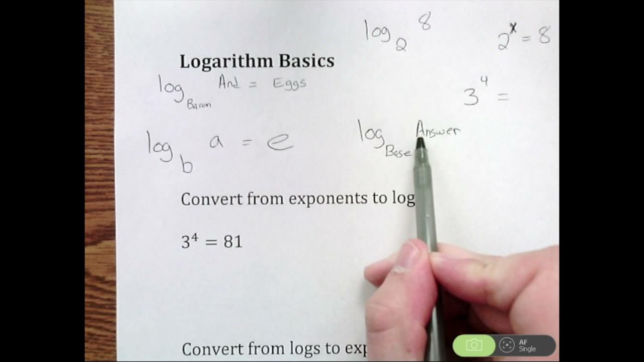 Logarithm Basics - YouTube