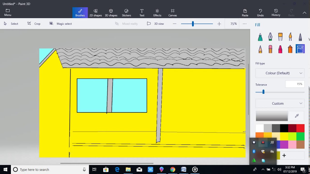 drawing the front view of a house - YouTube