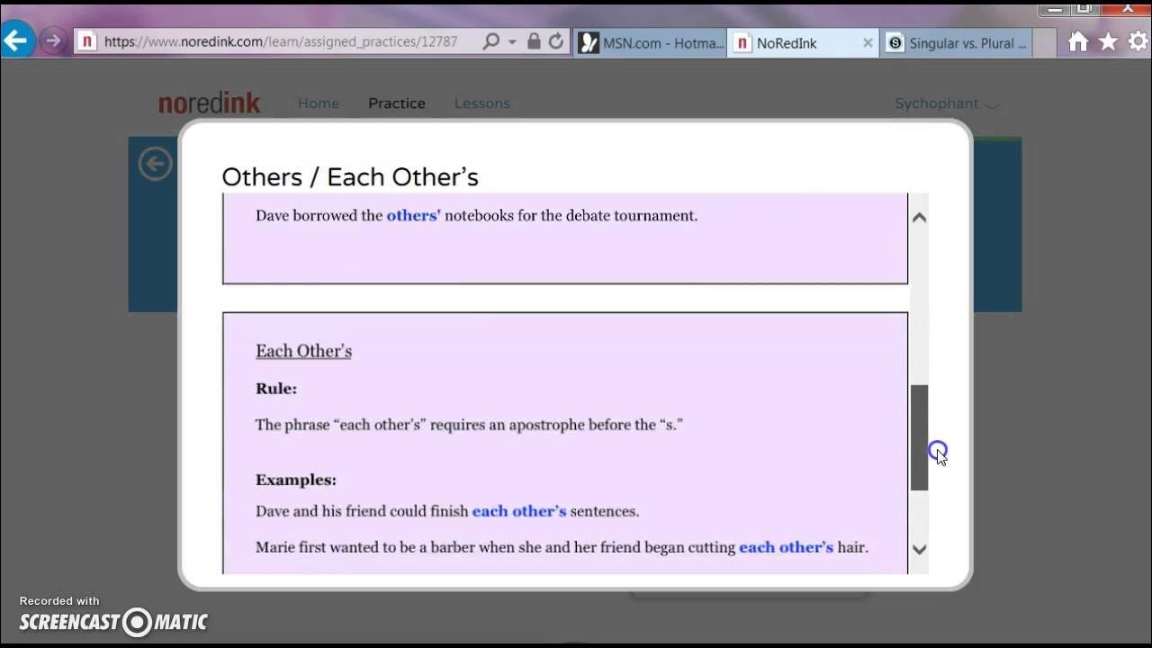 Completing a Practice Assignment on NoRedInk - YouTube