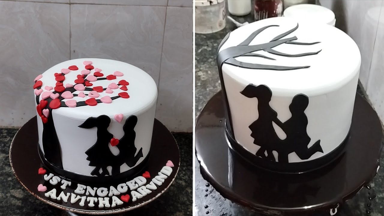 2Kg Engagement Cake Design with Butter Scotch Cake |Engagement Cake ...