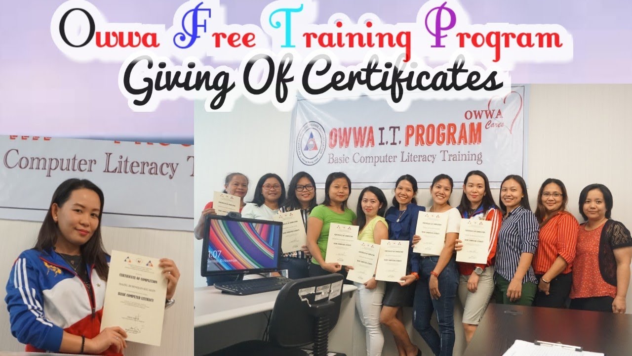 OWWA FREE TRAINING PROGRAM | Last day of Training || Giving of ...
