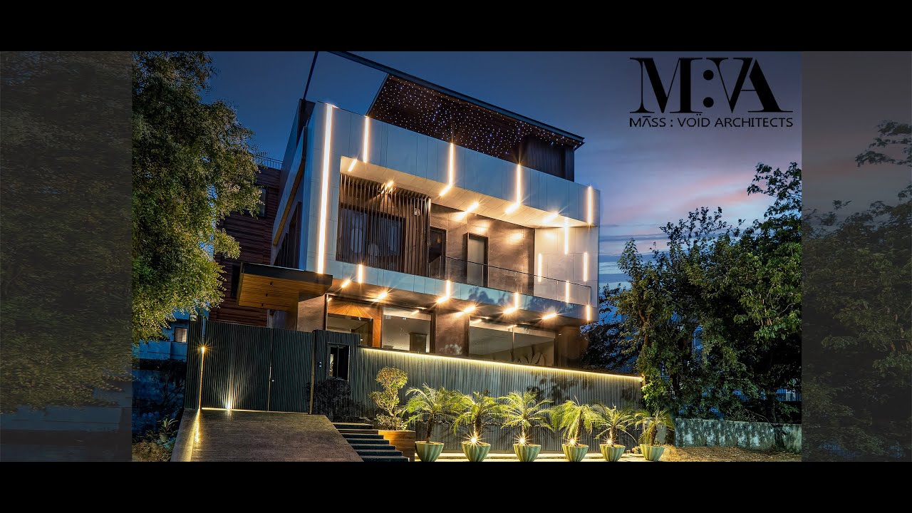 MODERN FACADE BY MASS VOID ARCHITECTS | ULTRA LUXURIOUS VILLA | GURUGRAM | DELHI NCR | HOUSE ...