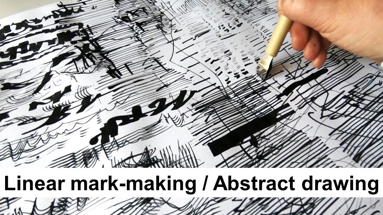 Linear mark-making / Abstract ink drawing / New drawing tools - YouTube