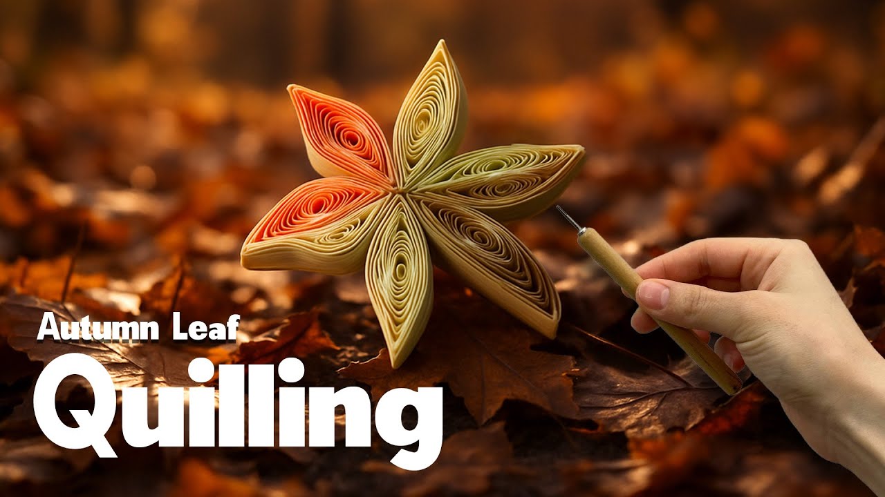 How to Make a Beautiful Autumn Leaf 🍂 Paper Quilling Tutorial - YouTube