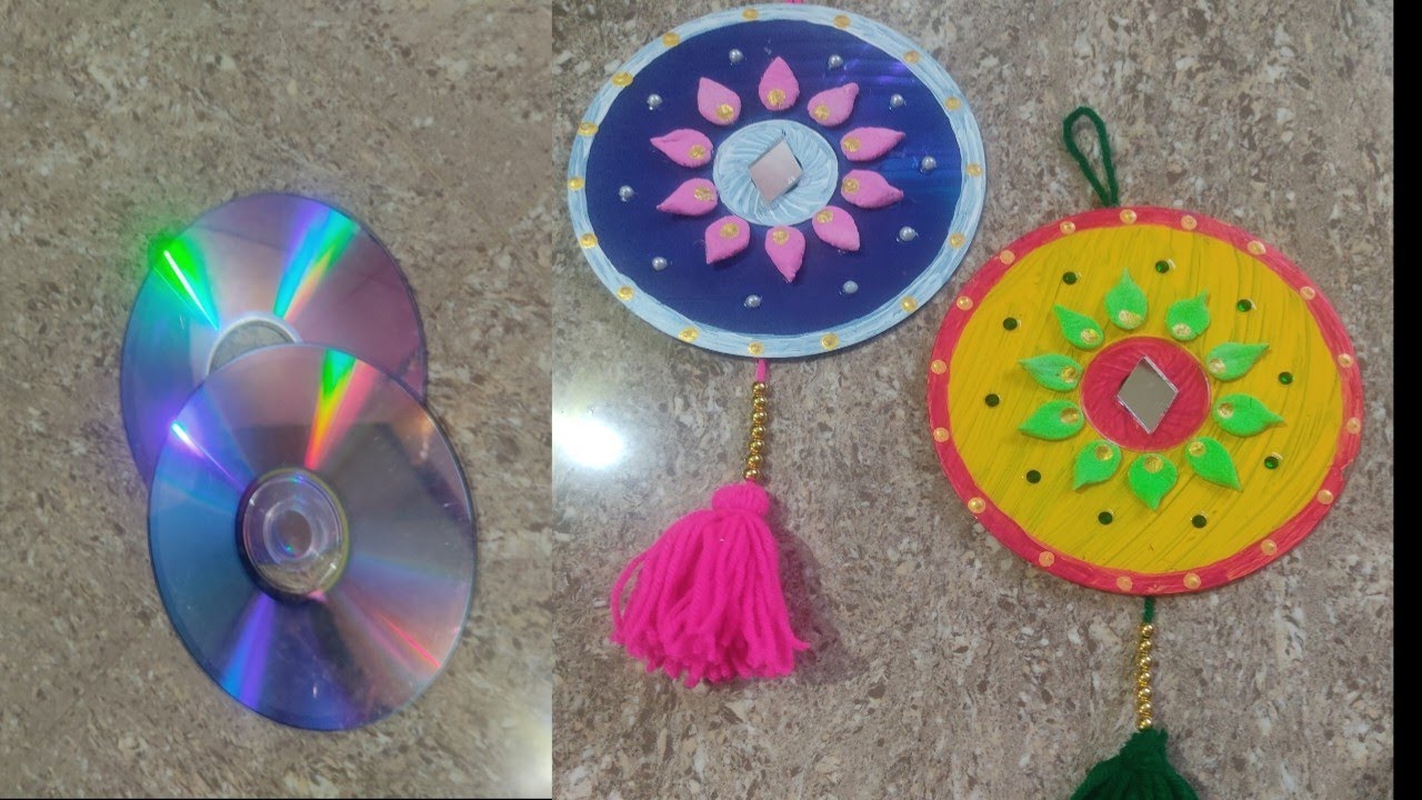 Beautiful old cd craft ideas | home decor wall hanging | clay craft ...