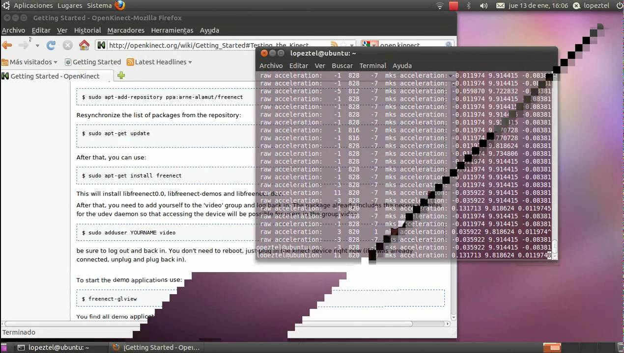 Pruebas Kinect - YouTube
