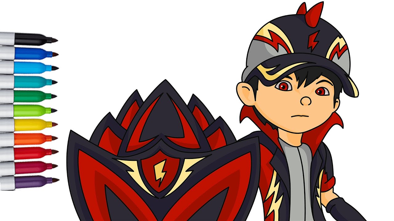 Cara Menggambar Boboiboy Elemental Tingkat 3 Boboiboy Voltra - YouTube
