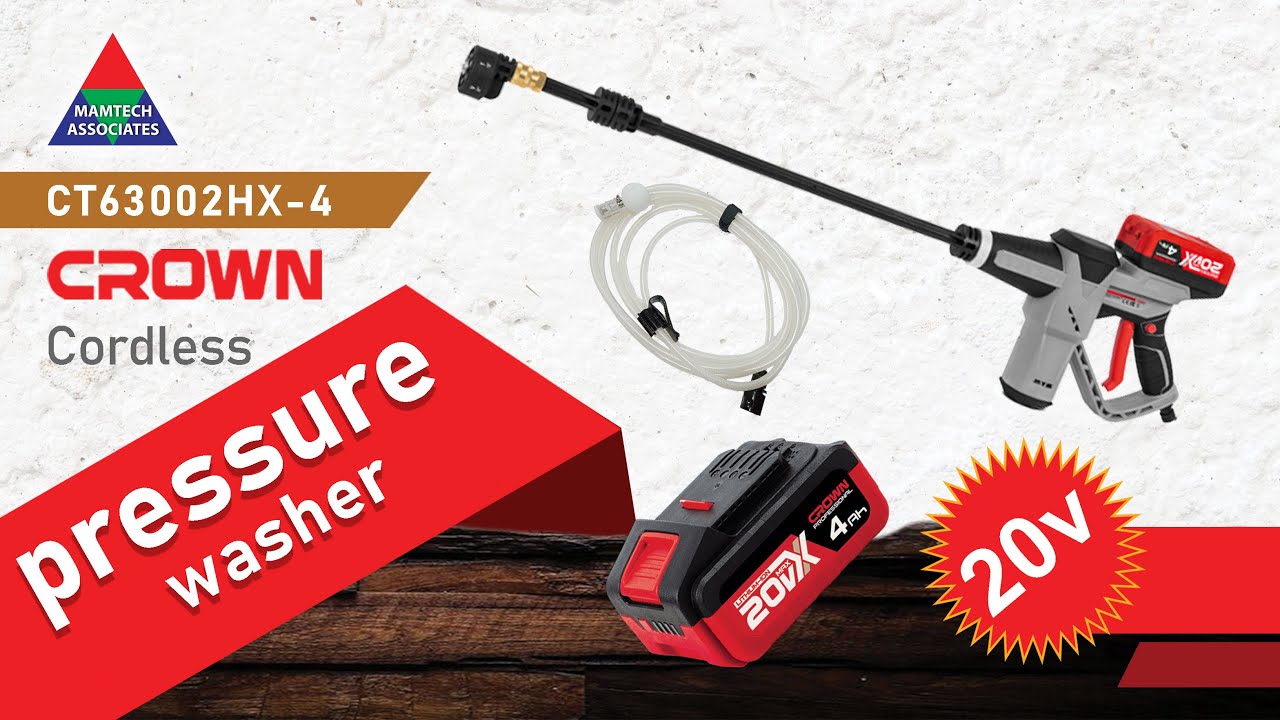 How To Use Cordless Pressure Washer | Crown | model CT63002HX | Mamtech ...