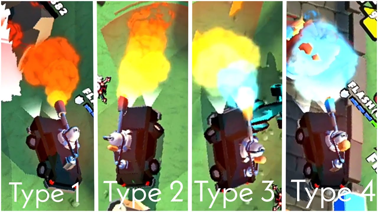 All Types of Flamethrower in Crash of Cars - YouTube