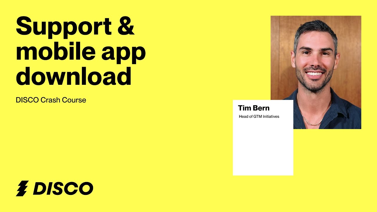 Support and the DISCO mobile app - YouTube