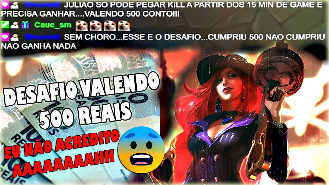 DESAFIO VALENDO 500 REAIS, FIQUEI MALUCO NESSE GAME! - YouTube