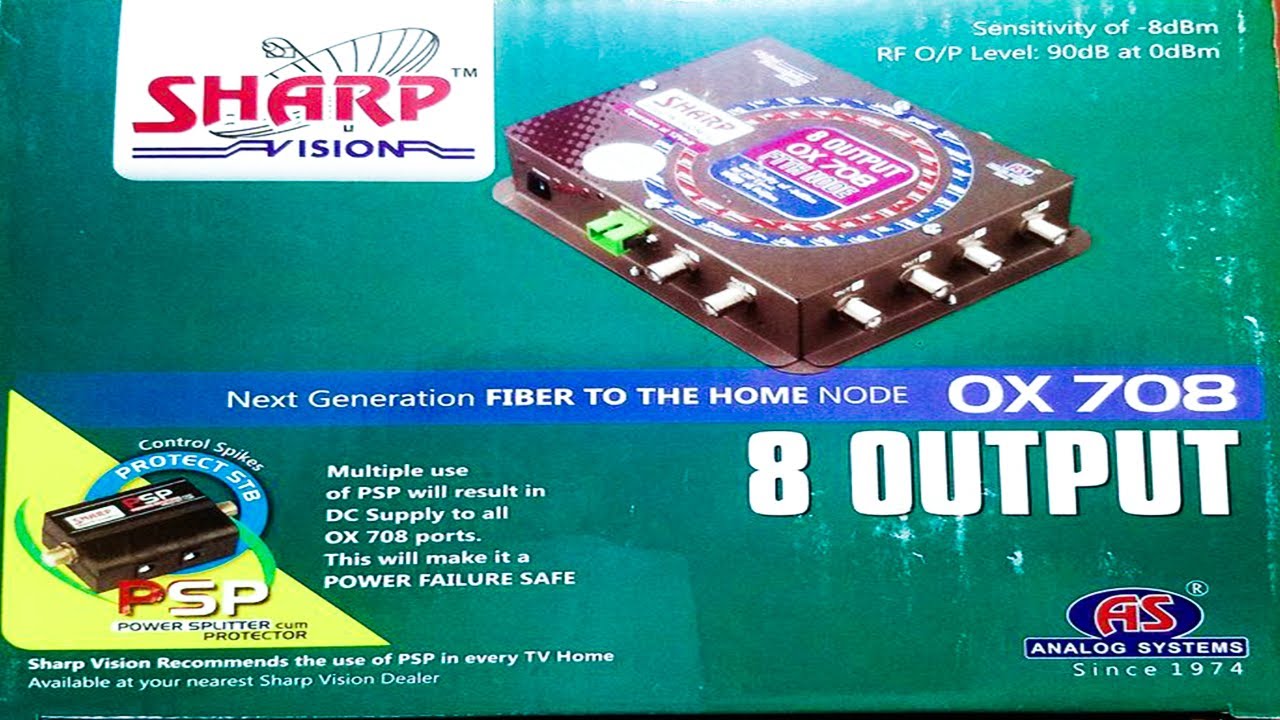 SHARP 8 OutPut Node | SHARP Optical Receiver Fiber OX708 FTTH Node | Review Bangla ...