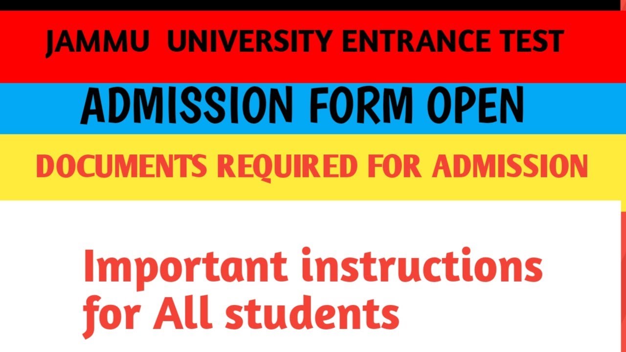 JUET|| DOCUMENTS REQUIRED FOR ADMISSION|| IMPORTANT INSTRUCTIONS FOR ...