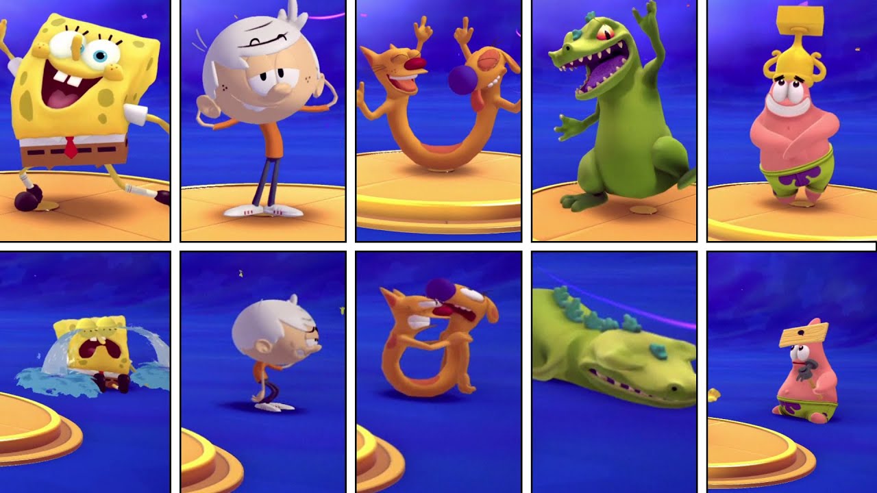 Nickelodeon All-Star Brawl | All Characters Winning & Losing Animations ...