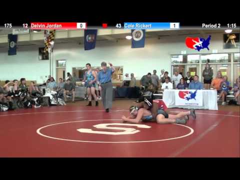 2012 Schoolboy Nat. Duals 175: Delvin Jordan vs. Cole Rickert - YouTube