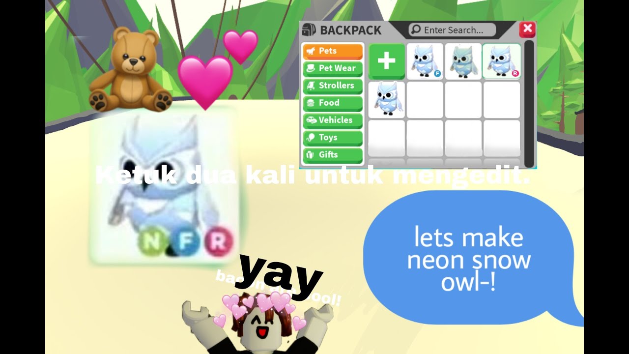 make neon snow owl-! | adopt me Roblox | really beautiful🙆‍♀️💗 - YouTube