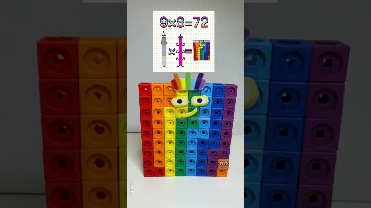 Making Numberblocks 9 times table from MathLink Cubes 넘버블럭스 만들기 マスリンク ...
