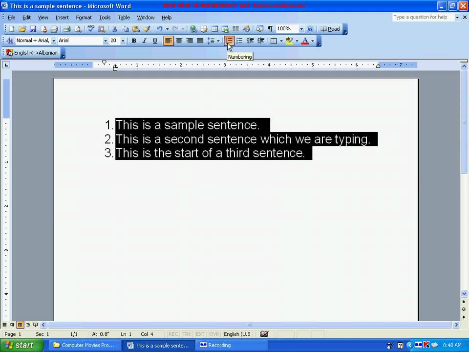 Word 106 I - Numbers or Bullets - YouTube