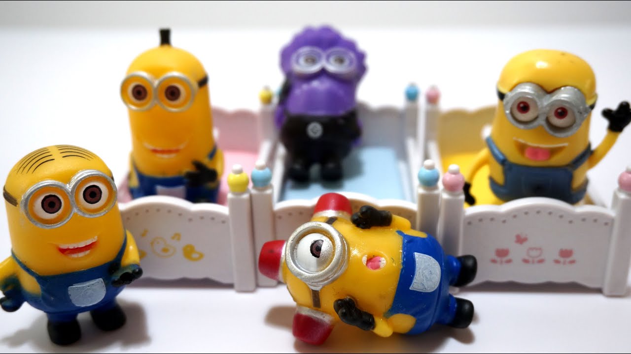 Jumping On the Bed | 5 Little Minions Jumping Nursery Rhymes song video ...