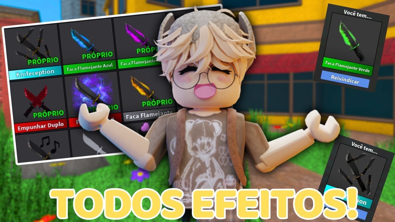 CONSEGUI TODOS OS EFEITOS DO MM2 (Murder Mystery 2) - YouTube
