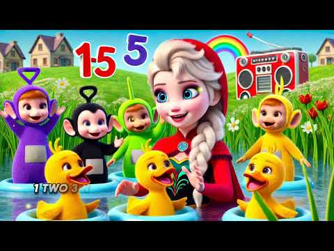 Sing-Along Fun with Elsa, Teletubbies, and Ducks | 1 to 5 Pond Song ...