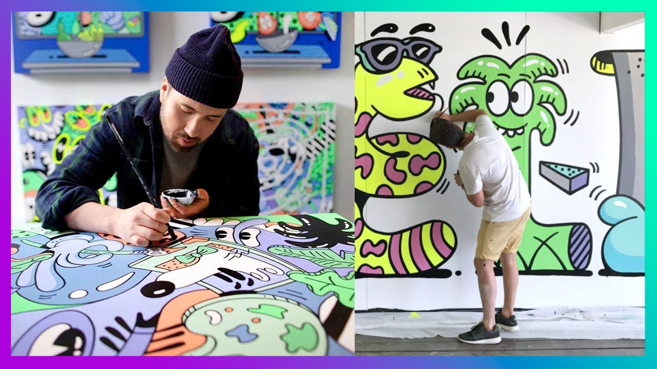 ART! 💯— AMAZING STREET ARTIST! STEVEN HARRINGTON! - YouTube